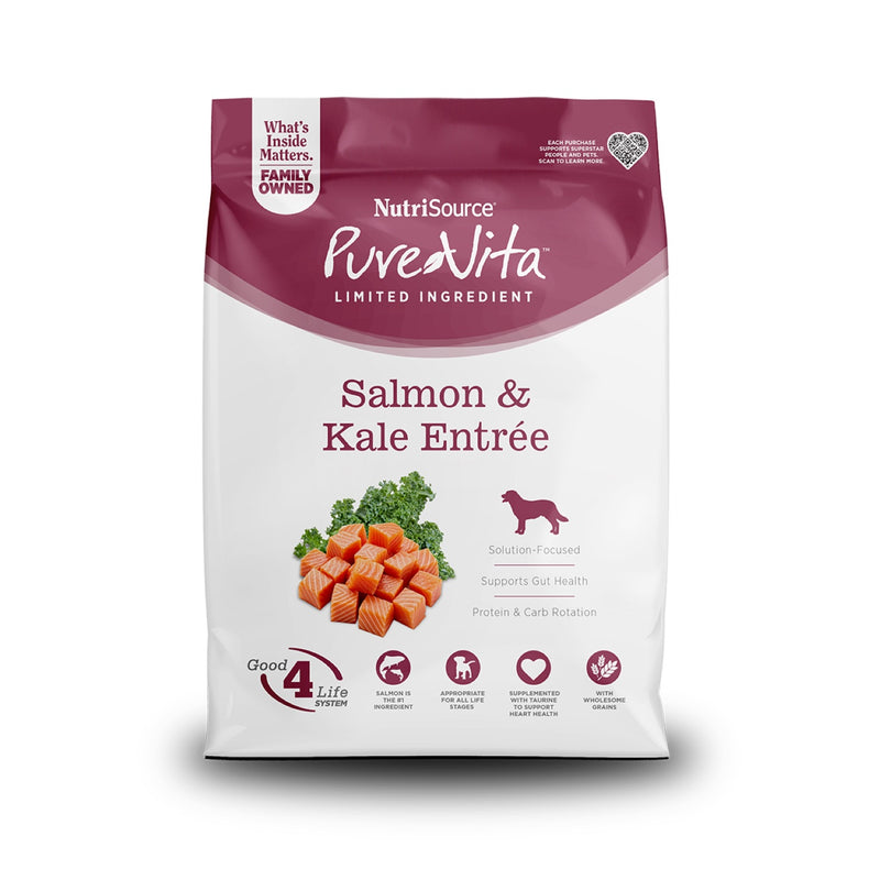 Nutrisource PureVita Salmon & Kale Entree Grain Inclusive Dog Food ...