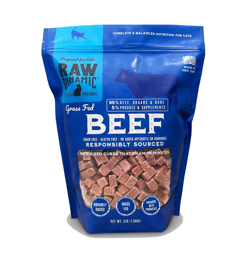 Raw Dynamic Cat Frozen Raw Beef 3lb – Furly's Pet Supply