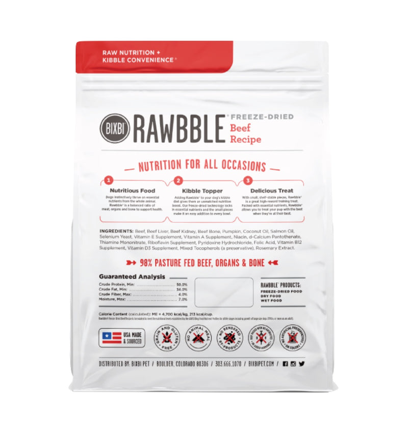Bixbi Rawbble Beef Recipe Freeze Dried – Furly's Pet Supply
