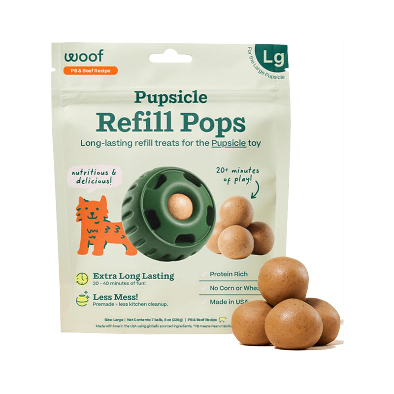 Woof Pupsicle Pops Refills Beef Grain-Free Lickable Dog Treats – Furly ...