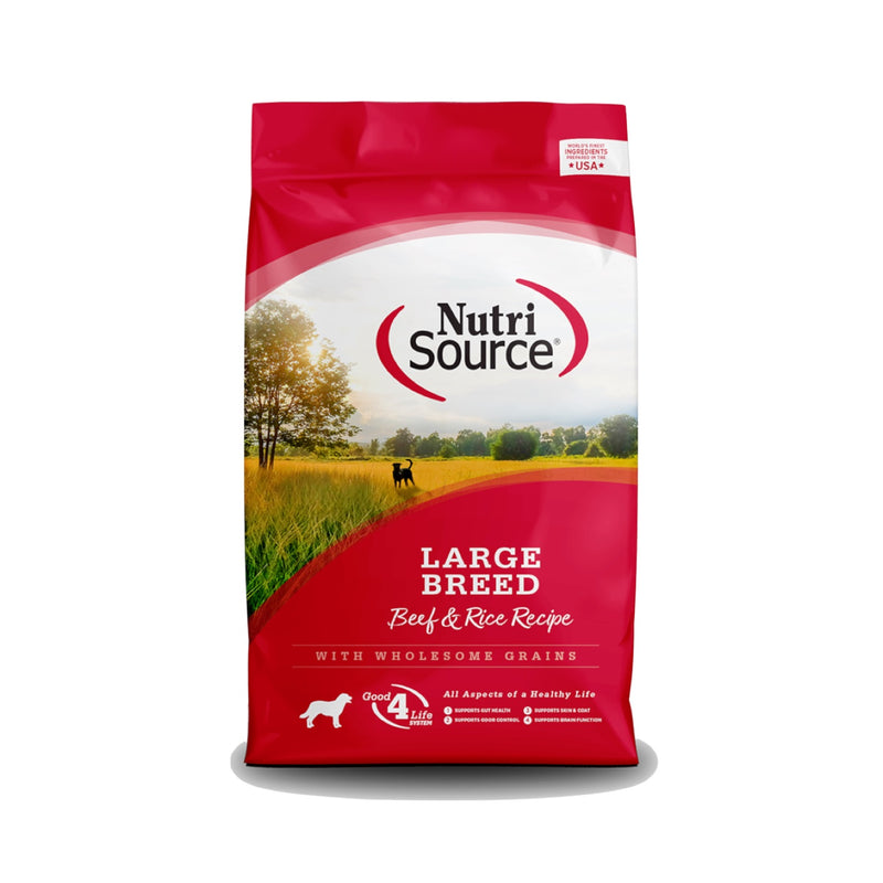 Nutrisource Large Breed Beef & Rice Recipe with Wholesome Grains 26lb ...